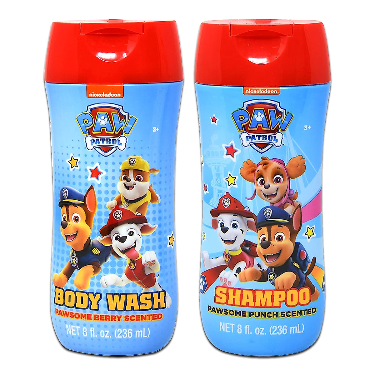 Paw Patrol Bathroom Set for Kids, Toddlers -- 4 Pc Paw Patrol Accessories Bundle with Shampoo, Body Wash, 300 Stickers, and More (Paw Patrol Bath Toys and Decor) Paw Patrol Bath Set