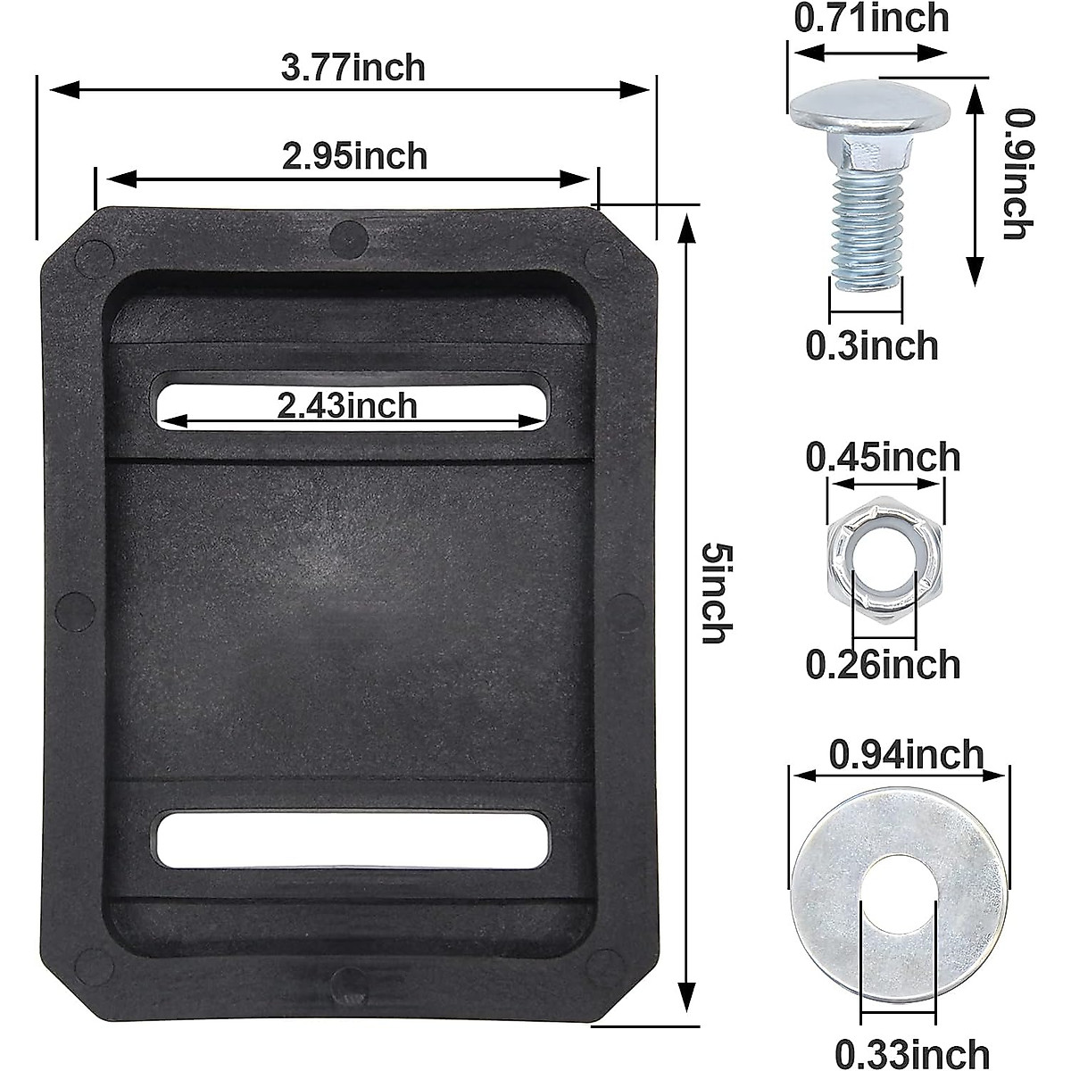 Thaekuns 784-5580 Replacement Snowblower Plastic Reversible Skid Slide Shoes with Hardware for 2 MTD 2 Stage Yardman Cub Cadet Snowthrower