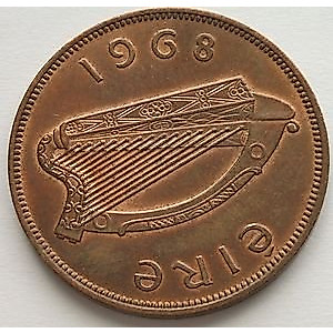 1968 Lucky Irish Penny - Almost Uncirculated