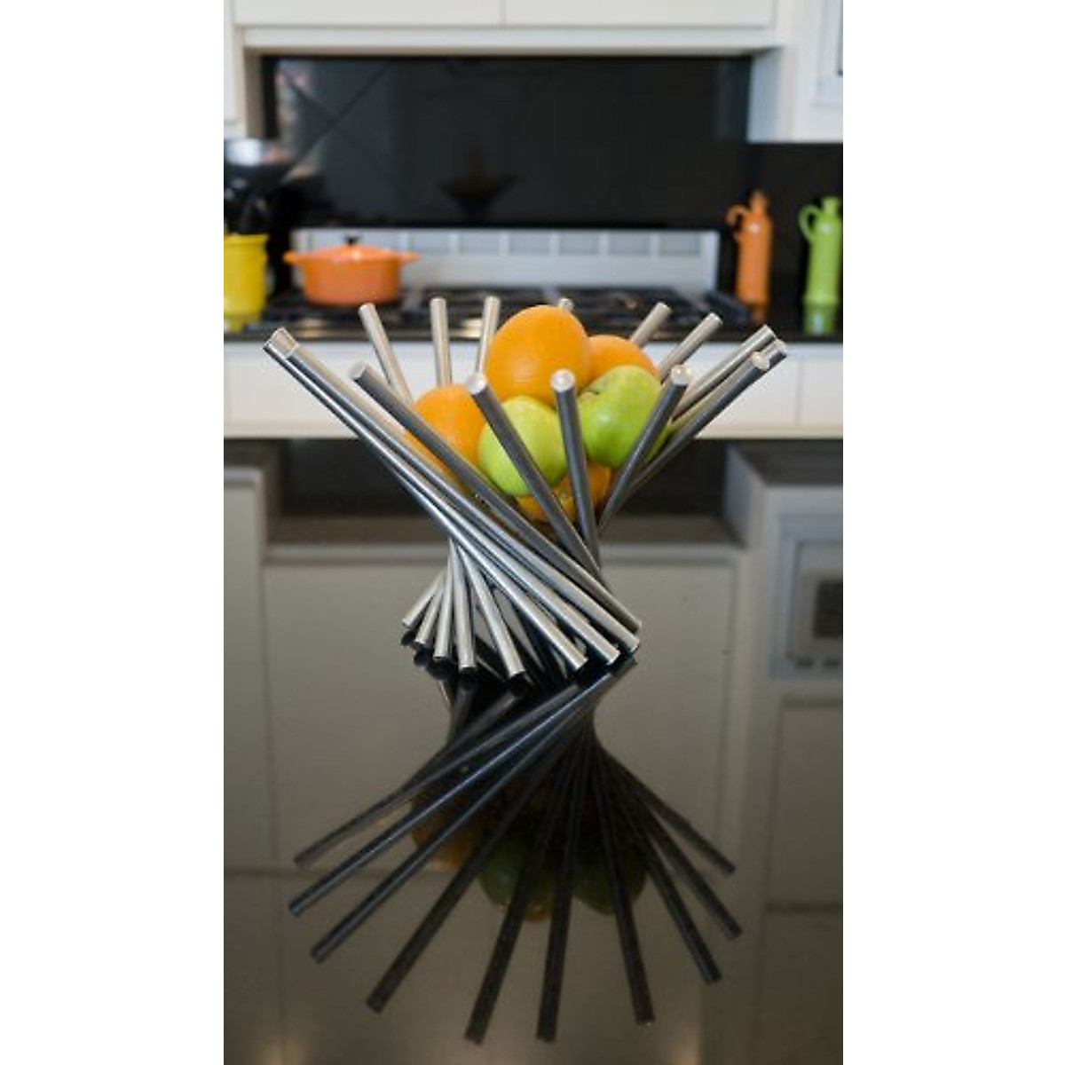 Visol Products Heliot Stainless Steel Modern Fruit Bowl, 1.3 quarts