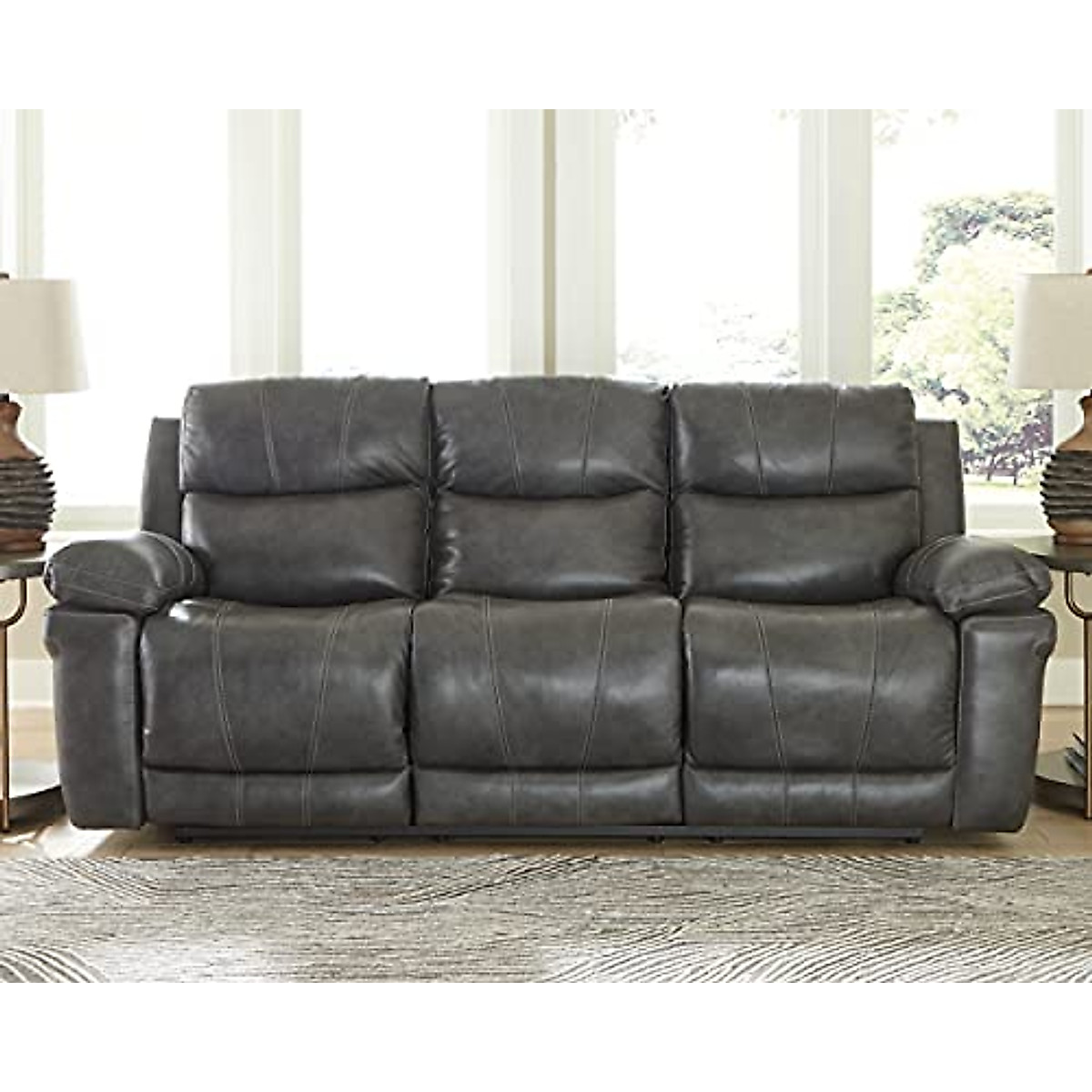 Signature Design by Ashley Edmar Power Reclining Sofa, Gray