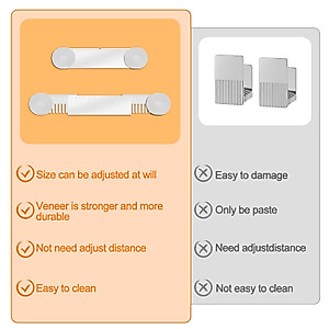 Qicaitulife 4 Pack Adjustable Pot Lid holder，Pan Cover Organizer Fits 6" to 14" lid, Adhesive Wall Mount Pots Lid Storage for Kitchen Cupboard 、Cabinet Door (white)