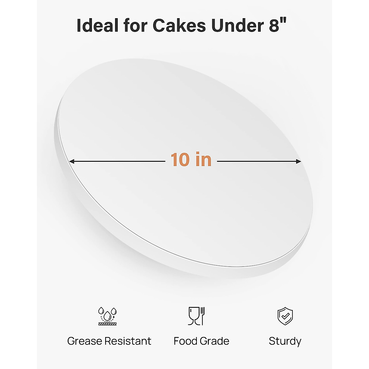 Kootek Cake Boards Drum 10 Inch Round, 1/2" Thick Cake Drums, Cake Decorating Supplies White 12 Pack Sturdy Cake Corrugated Cardboard for Multi-Layer Cakes