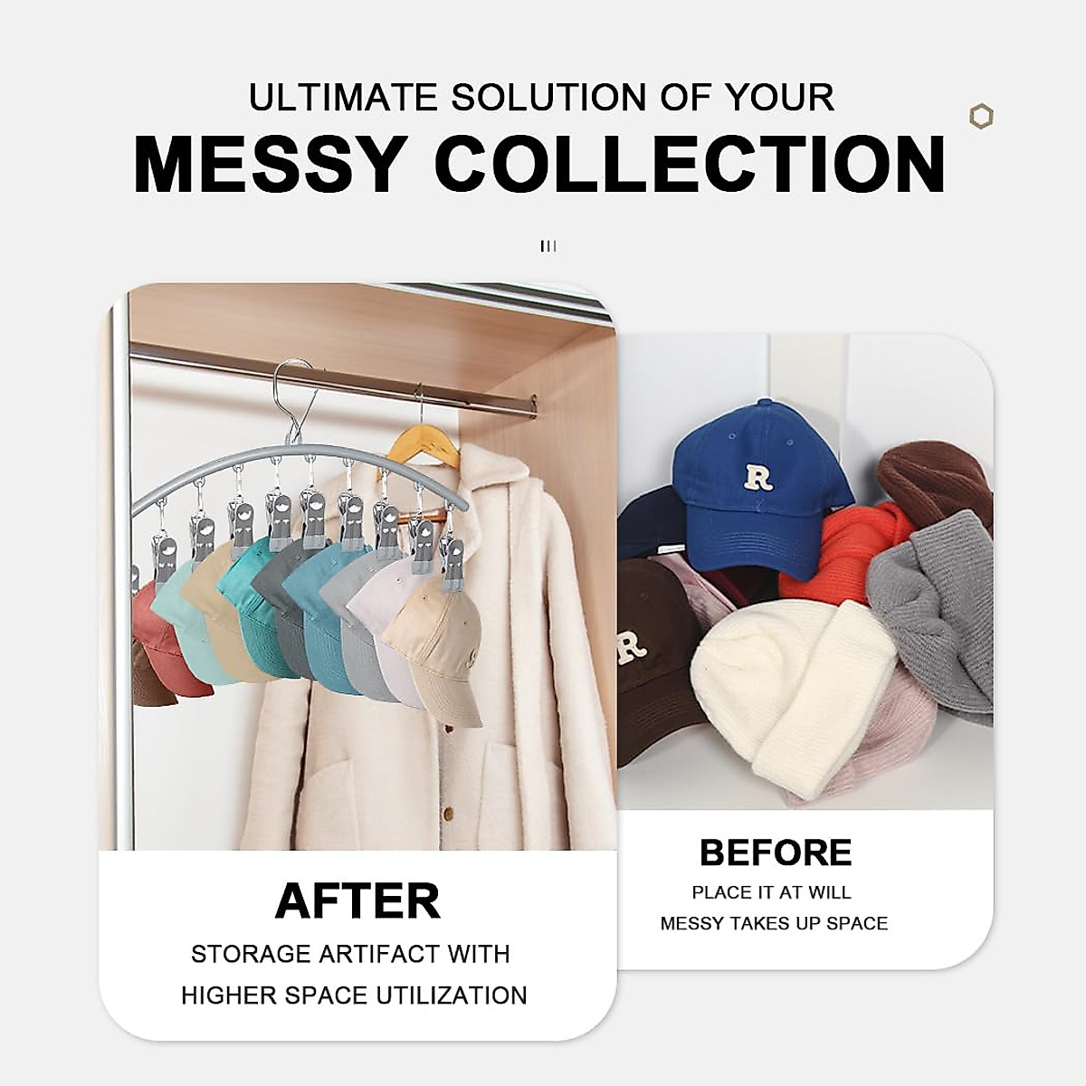 ZURLEFY Closet Systems Organizers and Storage for Small Closets, 20 Clips Room Jeans Organization for Closet, Portable Closets for Hanging Clothes (26-06)