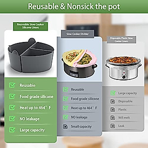 Gintan 4 Pack Slow Cooker Liners 6-8 QT, BPA Free, Reusable Slow Cooker Liner Dishwasher Safe, Eco-Friendly, Leakproof Alternative to Disposable Liners for Divider Insert