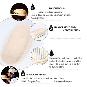 Bread Proofing Basket Oval Shaped: Basket Sourdough Proofing Baskets Oval Proofing Bowls with Liners for Professional Home Artisan Sourdough Bread Baking Supplies