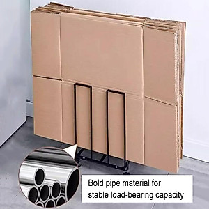 zktoermn Carton Storage Rack, Carbon Steel Carton Stand Can Store 10-15 Cardboard Boxes Portable and Movable Home Supermarket Commercial (Color : Black, Size : 30x25x43cm)