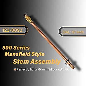 Upgrade Version 123-0093 500 Series Mansfield Style Stem Assembly For 8-Inch Sillcock ASFP Prevent Leakage (Overall length 12")