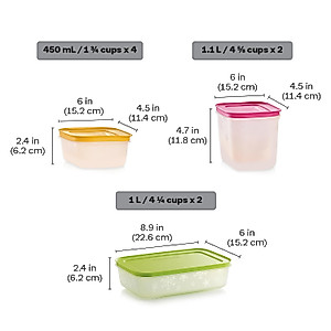 Tupperware Freezer Mates Gen II 8 Piece Food Storage Container Set, Dishwasher Safe and BPA Free (8 Containers, 8 Lids)