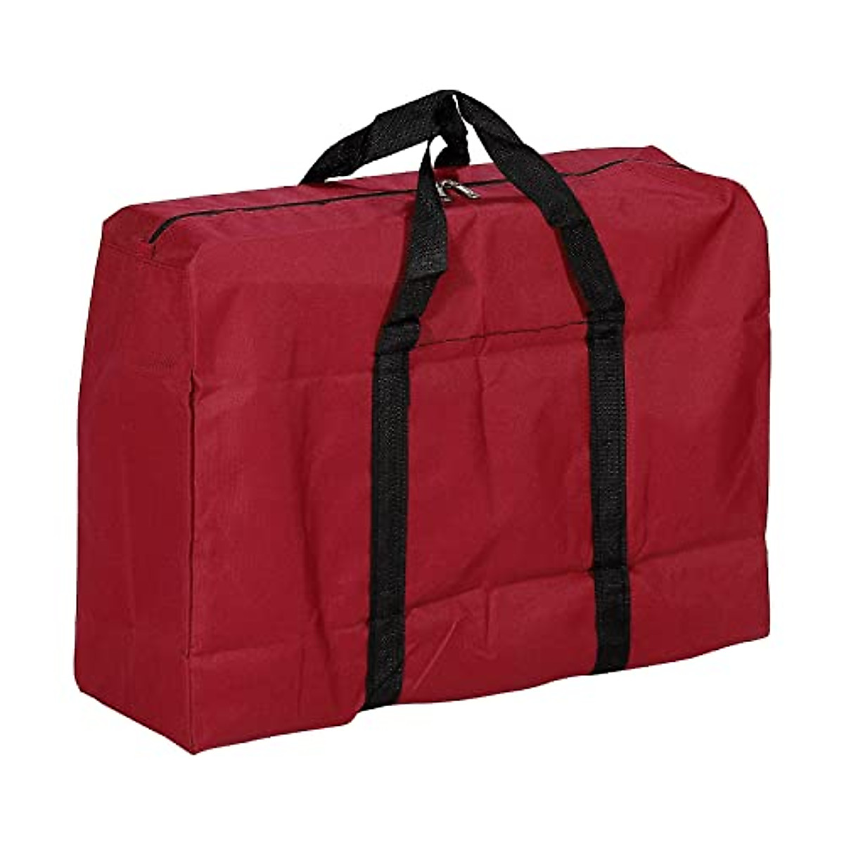 PATIKIL Storage Tote with Zippers, 40L Capacity Foldable Heavy Moving Tote Bags for Bedding Clothes, Red