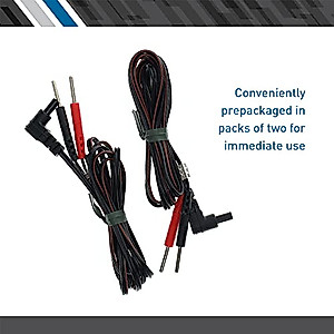 BodyMed Replacement Lead Wires, 45-in. Length, 2/Pack, 5 Pack – for Use with Electrotherapy TENS Units – Compatible with Electrode Lead Wires with 2 mm Plug
