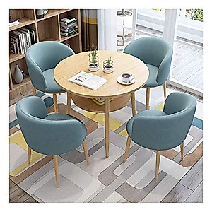 Leisure Table and Chair Set Office Conference Room Business Negotiation Reception 90cm Square Table Home Living Room (Color : Blue) (Color : Peacock Blue)