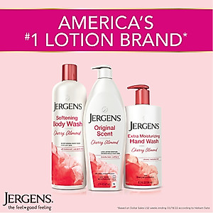 Jergens Original Scent Dry Skin Body Lotion, Hand and Body Moisturizer, Cherry Almond Essence, Dermatologist Tested, 21 Oz