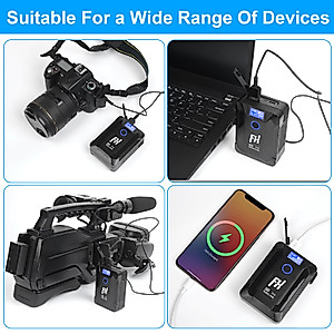 FXLION Nano ONE Upgraded V Mount Battery,50Wh 14.8V 3400mAh V Lock Battery Built-in Wireless Charger,with D-Tap,USB-A,USB-C Ports for Cameras/Camcorders/MacBook/Smartphone/Monitors