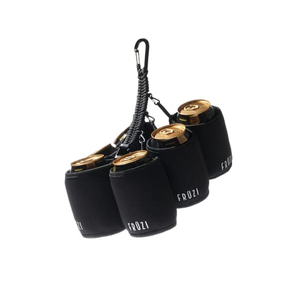 Früzi Insulated Beer Can Holder - 6 Freezable Coozies - Insulated 6 Pack Beer Carrier with Bottle Opener - Ice Pack Coozie - Insulated Coozies For Cans - Freezable Gel Coozie - Beer Tote Caddy