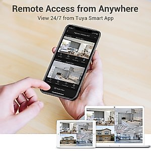 TIGERSECU 1080P WiFi NVR Security Camera System with 1TB Hard Drive, 8 Channel NVR, Weatherproof Cameras, Two Way Audio, Siren, AI Human Detection