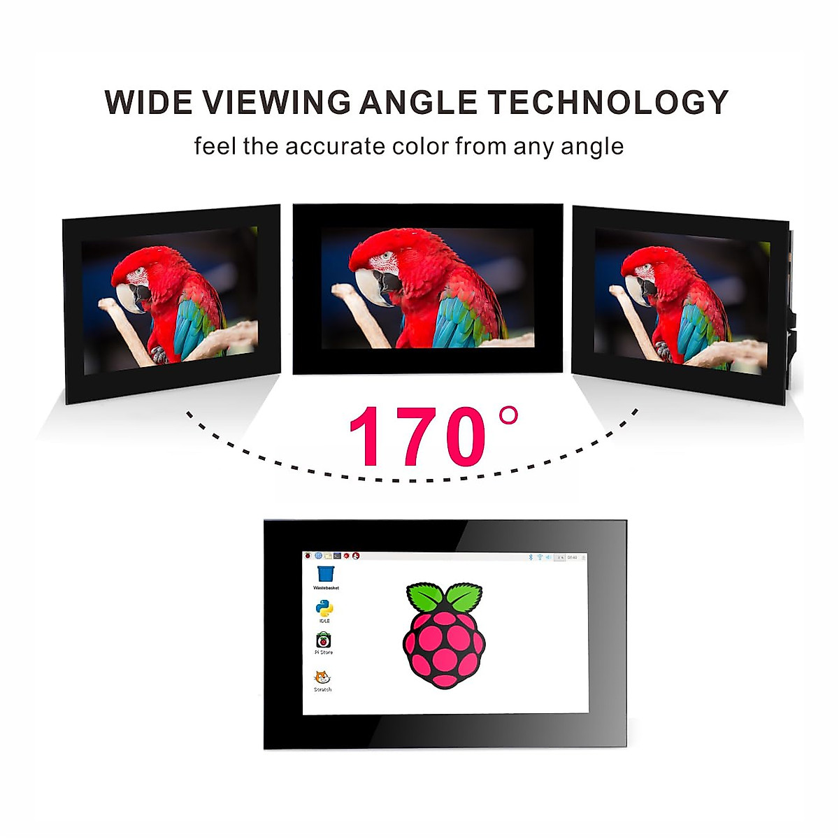 OSOYOO 3.5 Inch DSI Touchscreen RPi5 LCD Display for Raspberry Pi5 4 3 2 B B+ |Capacitive Finger Touch Screen | Plug and Play Monitor Compatible with Raspbain Ubuntu Kali RetroPie Windows 10 IOT core