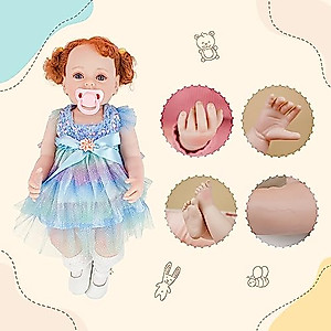 CUAIBB Lifelike Reborn Baby Dolls, 18 inch Reborn Doll Realistic Newborn Baby Doll Silicone Body, Real Life Baby Doll for Kids Gift Set Age 3+