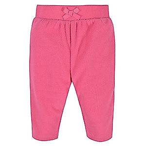 Gerber Baby Girls' 4-Pack Microfleece Pants, Pink/Gray/Black, Newborn