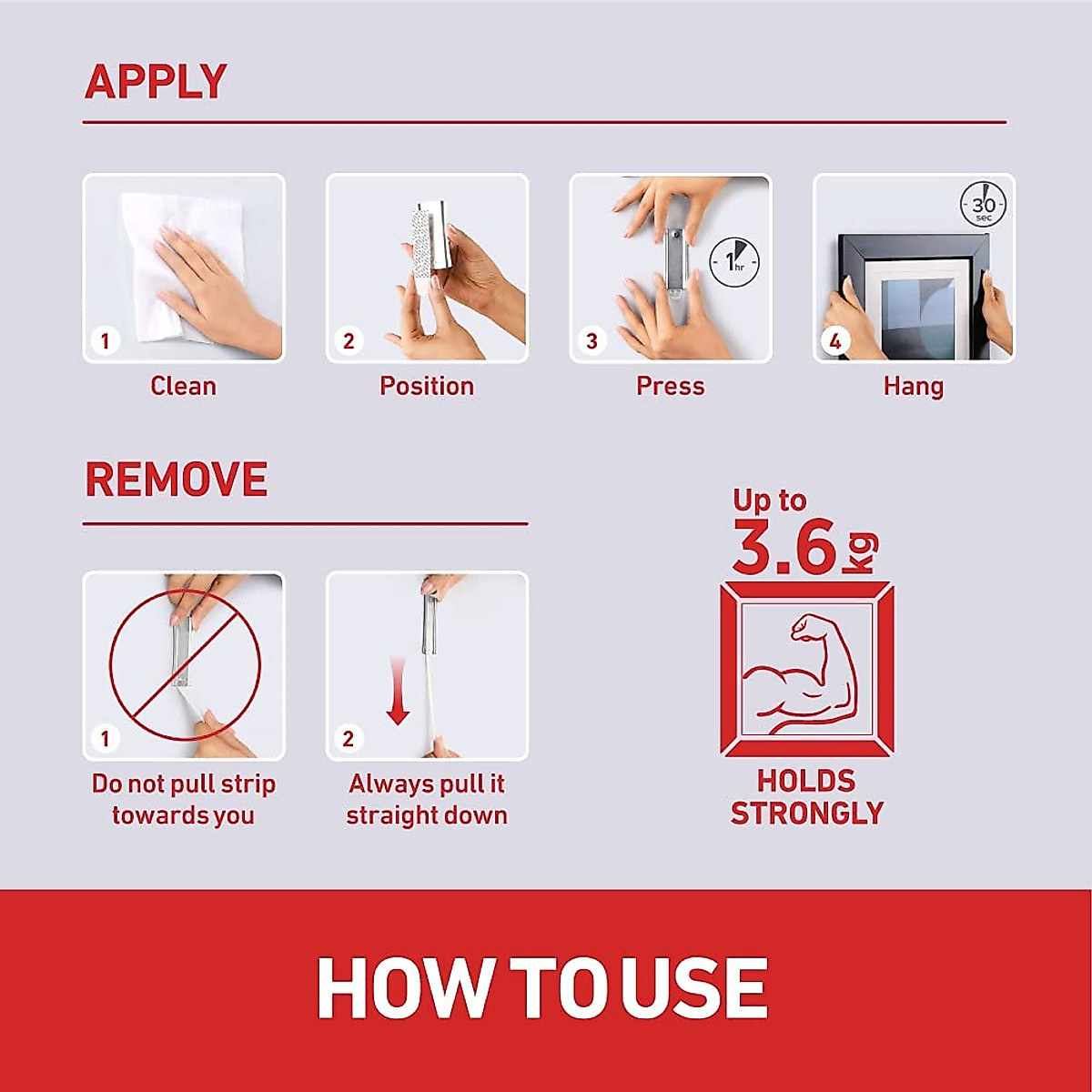 Command Universal Frame Hangers, Damage Free Hanging Picture Hangers, No Tools Frame Hanger for Living Spaces, 1 Metal Picture Frame Hanger and 4 Large Command Strips