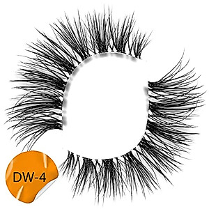 False Eyelashes Wispy Natural Look Lashes 5 Pairs Soft Faux Mink Lashes 3D 6D Volume Fluffy Frihappy Fake Eyelashes Packs DW4
