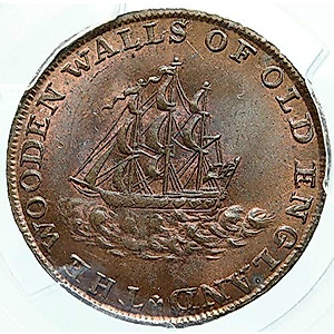 1795 unknown 1795 ENGLAND UK Middlesex Duke of York MAN-O-WAR Denomination_in_description MS 66 RB PCGS