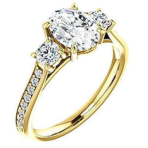 925 Silver, 10K/14K/18K Solid Gold Handmade Engagement Ring, 3 CT Oval Cut Moissanite Solitaire Ring, Wedding Ring for Women/Her, Anniversary Promise Gifts, VVS1 Colorless (10K Solid Rose Gold)