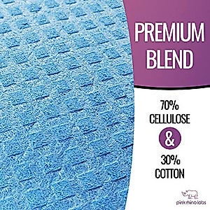 PINK RHINO LABS Swedish Dishcloths for Kitchen 10 Pack – Reusable Swedish Dish Towels: Replace Cellulose Sponges for Kitchen Cleaning, Dish Towels for Drying Dishes, Paper Towel Alternative & More