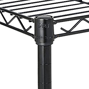 Displays By Jack 4 Tier Wire Shelving Unit Storage Rack, Metal Heavy Duty Utility Organizers, Organization Units for Products Plant Pantry, Garage, Durable Shelf Stand, Black, 14" W x 30" L X 48" H