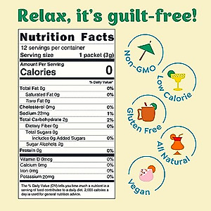 Craftmix Skinny Margarita Cocktail Mixers - Makes 12 Drinks - Zero Sugar, Zero Net Carbs, Zero Calories Mocktail Drink Mixers - Real Fruit - Vegan, Non-GMO, Dairy Free, Gluten Free