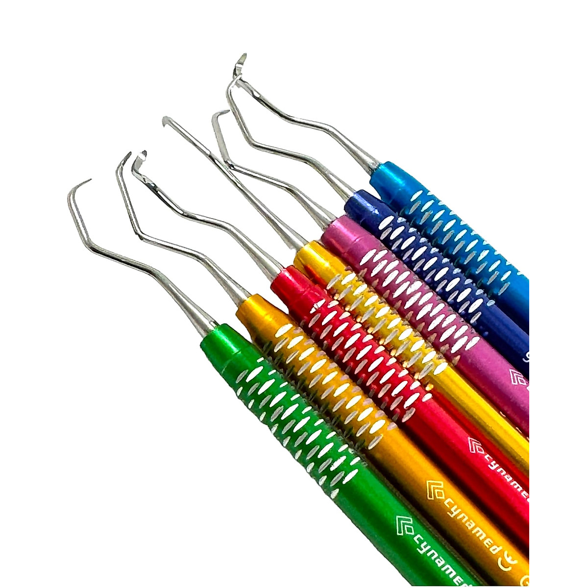 7PC HIGH Grade Gracey Curette Scaler Multicolor PERIODONTAL Dental Instruments (CYNAMED)
