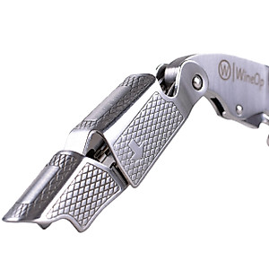 WineOp Professional Wine Key - Luxury Double Hinged Waiter's Corkscrew Wine Bottle Opener, Cork screwer for Sommeliers, Bartenders, Servers, All-In-One Stainless Steel (Green Jade Resin)