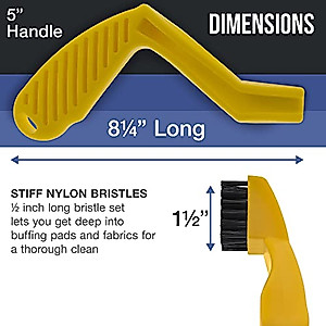 TCP Global Polishing and Buffing Pad Cleaning Spur Tool and Foam Pad Conditioning Brush - Clean Recondition Polisher Buffer Wool Compound & Polish Pads - Revitalize Microfiber Bonnets, Auto Detailing