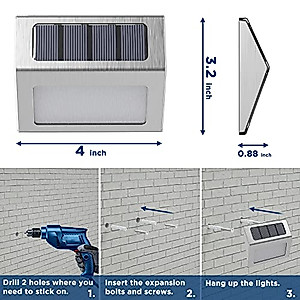 Solar Powered Step Lights,12 Pack Solar Deck Step Lights Outdoor, Stair Lights Waterproof for Driveway, Fence, Patio, Garden, Pathway, Cold White