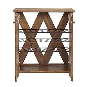 Alaterre Furniture Bethel Acacia Wood 31" W Shoe Cubbie Cabinet