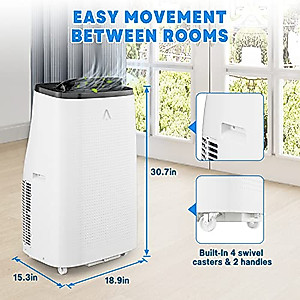GAOMON 14,000 BTU Portable Air Conditioner, 3-in-1 Portable AC Unit with Fan & Dehumidifier Cools up to 700 sq. ft, Room Air Conditioner with 24 Hour Timer & Remote Control, Window Mount Kit