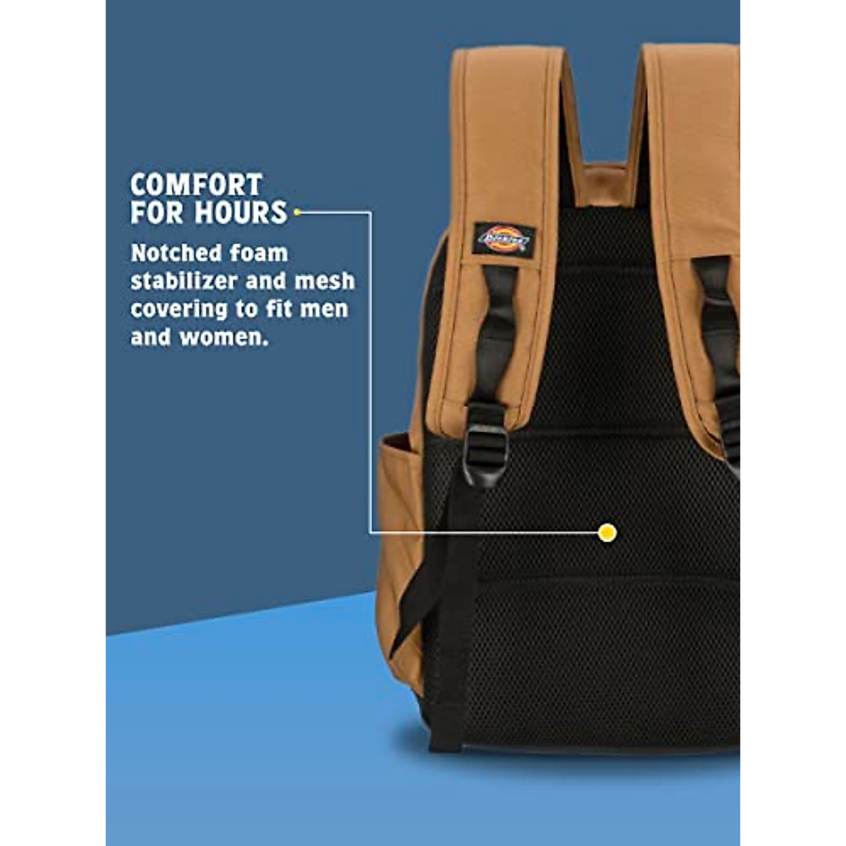 Dickies Journeyman Extra Large Capacity Backpack Classic Logo Water Resistant Casual Daypack for Travel Fits 15.6 Inch Notebook (Brown Duck)