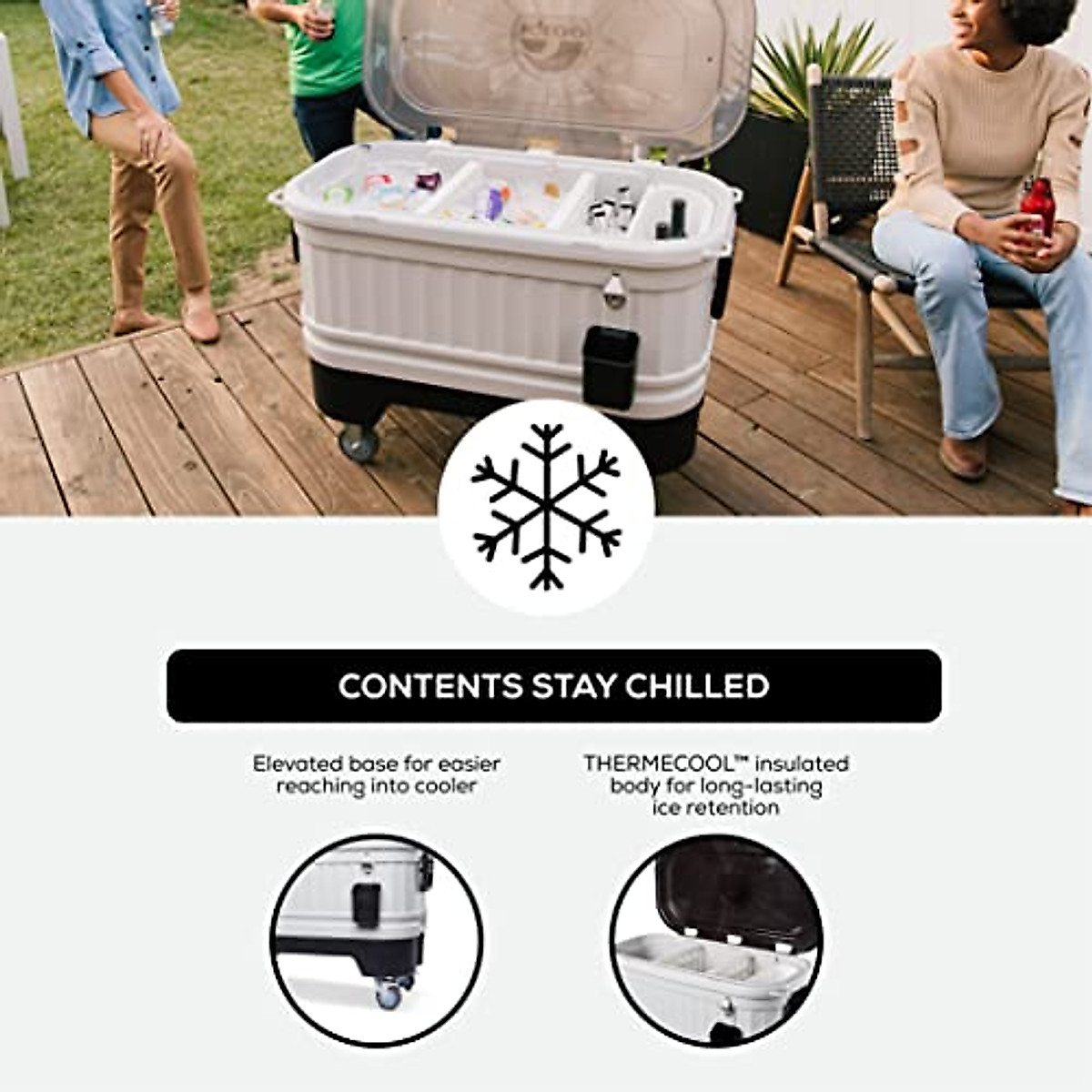 Igloo 125 qt Gray Party Bar Wheeled Cooler