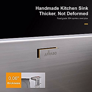 APPASO 32-Inch Single Bowl Kitchen Sink Undermount, 16-Gauge Stainless Steel 10-Inch Deep Commercial Handmade Large Drop-in Kitchen Sink, Undermount Kitchen SInk 32 inch, HS3219