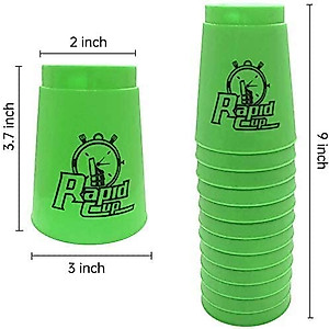 Tocypho 24 Pack Quick Stack Cups Set Plastic Sports Stacking Cups Training Game for Travel Party Challenge Competition (Purple&Green)