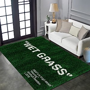 Keep Off Area Rug Green Rugs Modern Home Decor Polyester Carpet 3D Printed Large Pop Rug for Game Room Bedroom Living Room Non-Slip Floor Mat 3.3' x 5'