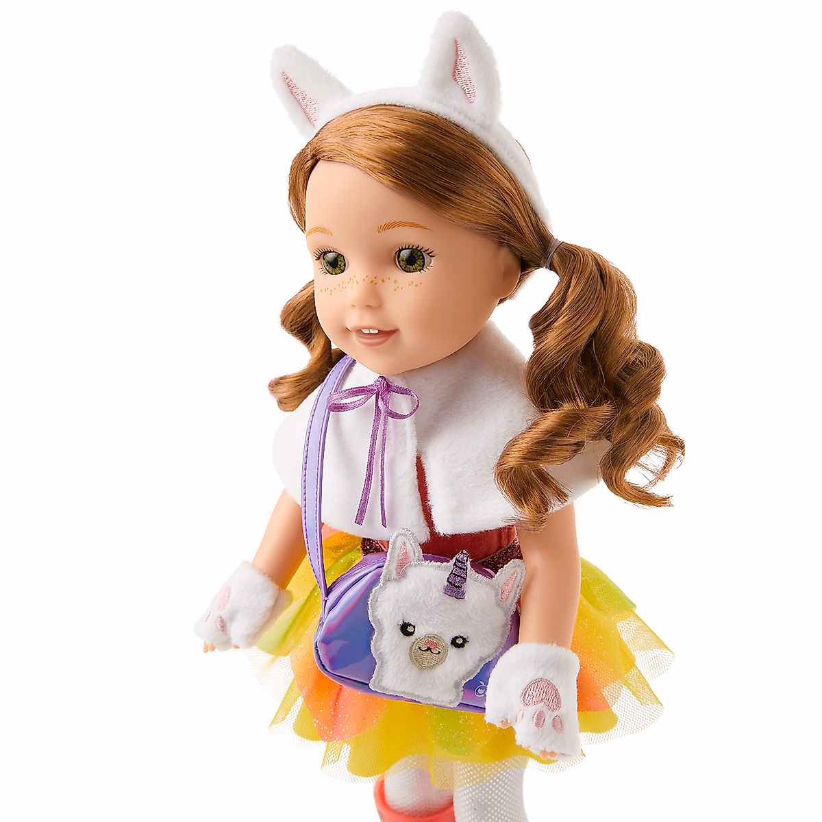 American Girl WellieWishers 14.5-inch Doll Accessories Magical Llamacorn with Shawl, Gloves, and Purse, For Ages 4+