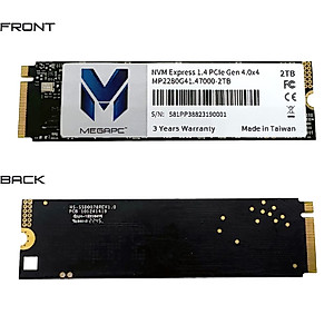 MegaPC PCIe SSD 2TB NVMe M.2 2280 Internal Solid State Hard Drive, Interface PCIe Gen 4.0 x4, Speed Up to 7000 mb/s, Storage and Memory Expansion for Gaming Computer PC Desktop Laptop AIO