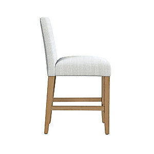 HomePop Home Decor | Classic Counter Height Bar Stools | 24 Inch Bar Stools | Decorative Home Furniture, Cream Mini Grid Pattern