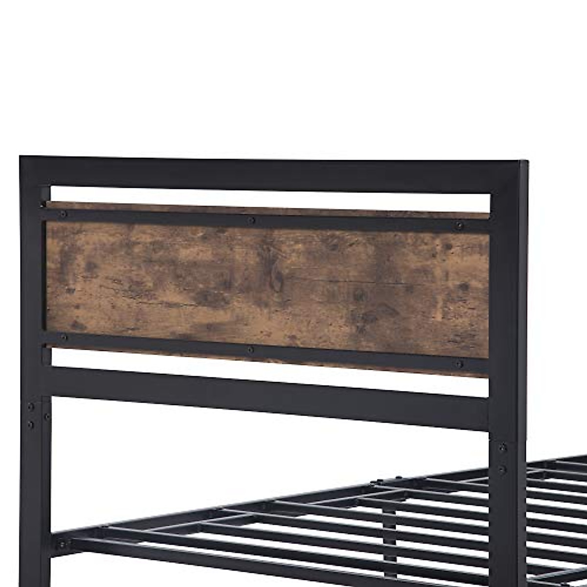 Lifeand Twin Size Platform Bed,Metal and Wood Bed Frame with Headboard and Footboard,No Box Spring Needed, Easy to Assemble(Black)