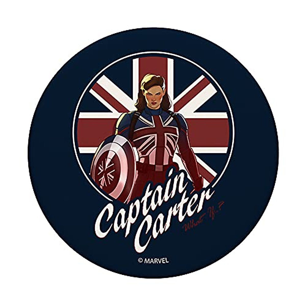 Marvel What If Captain Carter British Flag PopSockets Swappable PopGrip