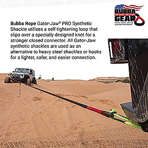 Bubba Rope Gator-Jaw PRO Synthetic Shackle, 7/16” – Heavy-Duty Vehicle Tow Shackle: 52,300 lbs. Capacity - Yellow