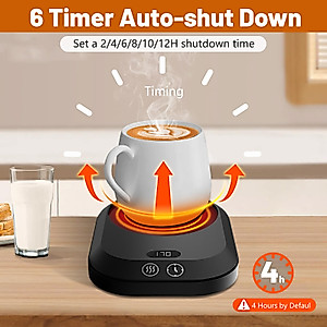 Mug Warmer,Coffee Mug Warmer for Office Use or Candle Warming,Coffee Warmer with 3 Temperature Control,Mug Warmer for Desk with Auto Shut Off,Cup Warmer for Tea Beverage Milk and Gift for Lovers