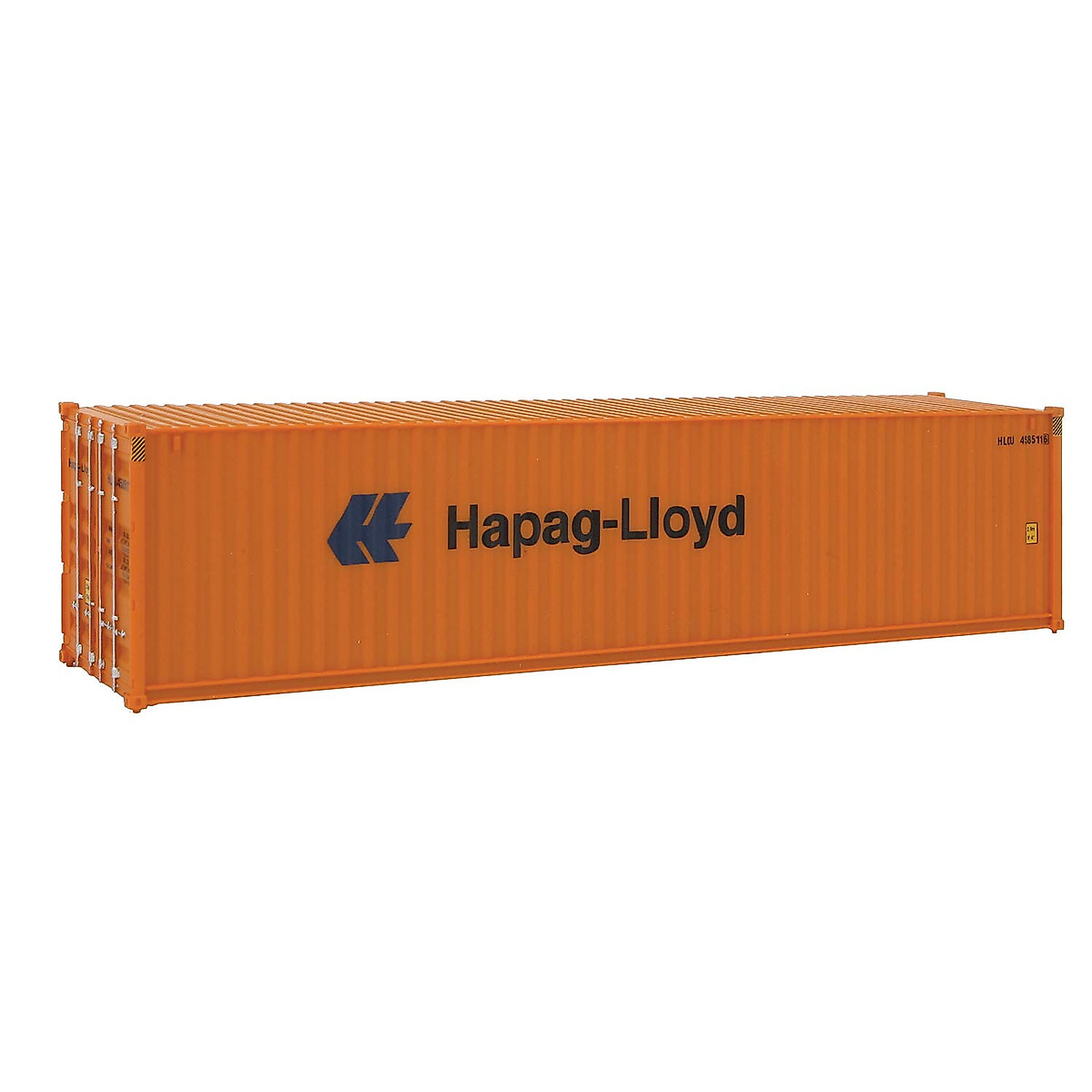 Walthers SceneMaster HO Scale Model of Hapag Lloyd (Orange, Blue) 40' Hi Cube Corrugated Side Container,949-8254