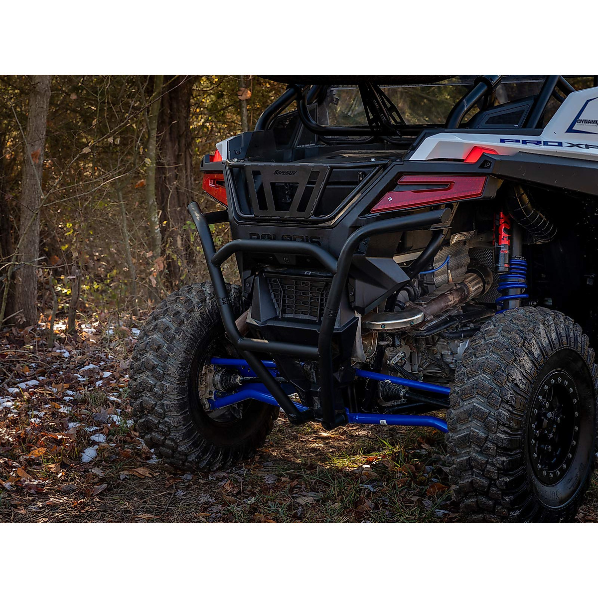 SuperATV Rear Bumper for 2020+ Polaris RZR PRO XP/PRO XP 4 - Made of 1.75 Inch Steel Tubing - UV Resistant Powder Coating - Does Not Block Rear Cargo Area - Mounts Directly to Frame for Easy Install